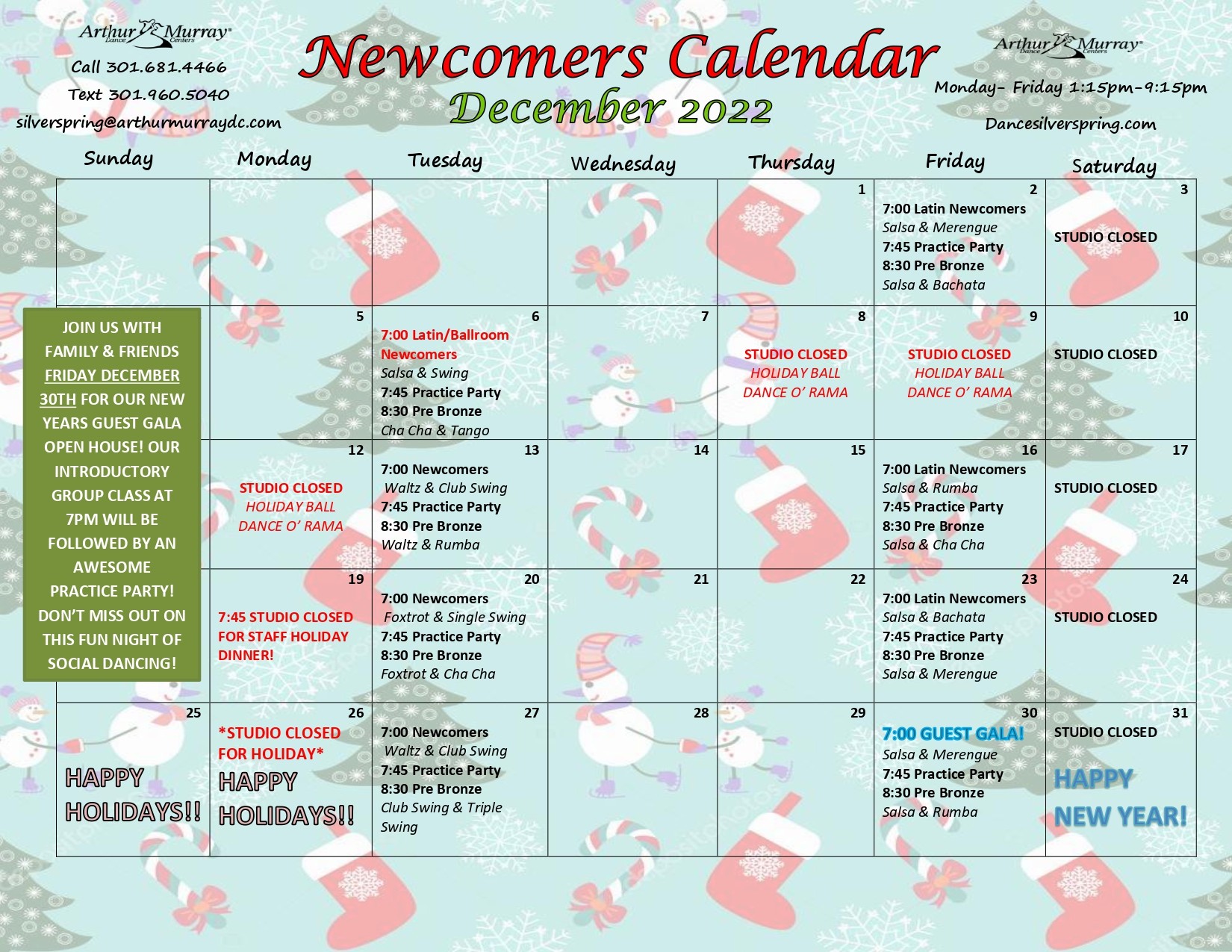 Calendar | Dance Lessons For Adults | Arthur Murray Dance Studio in ...