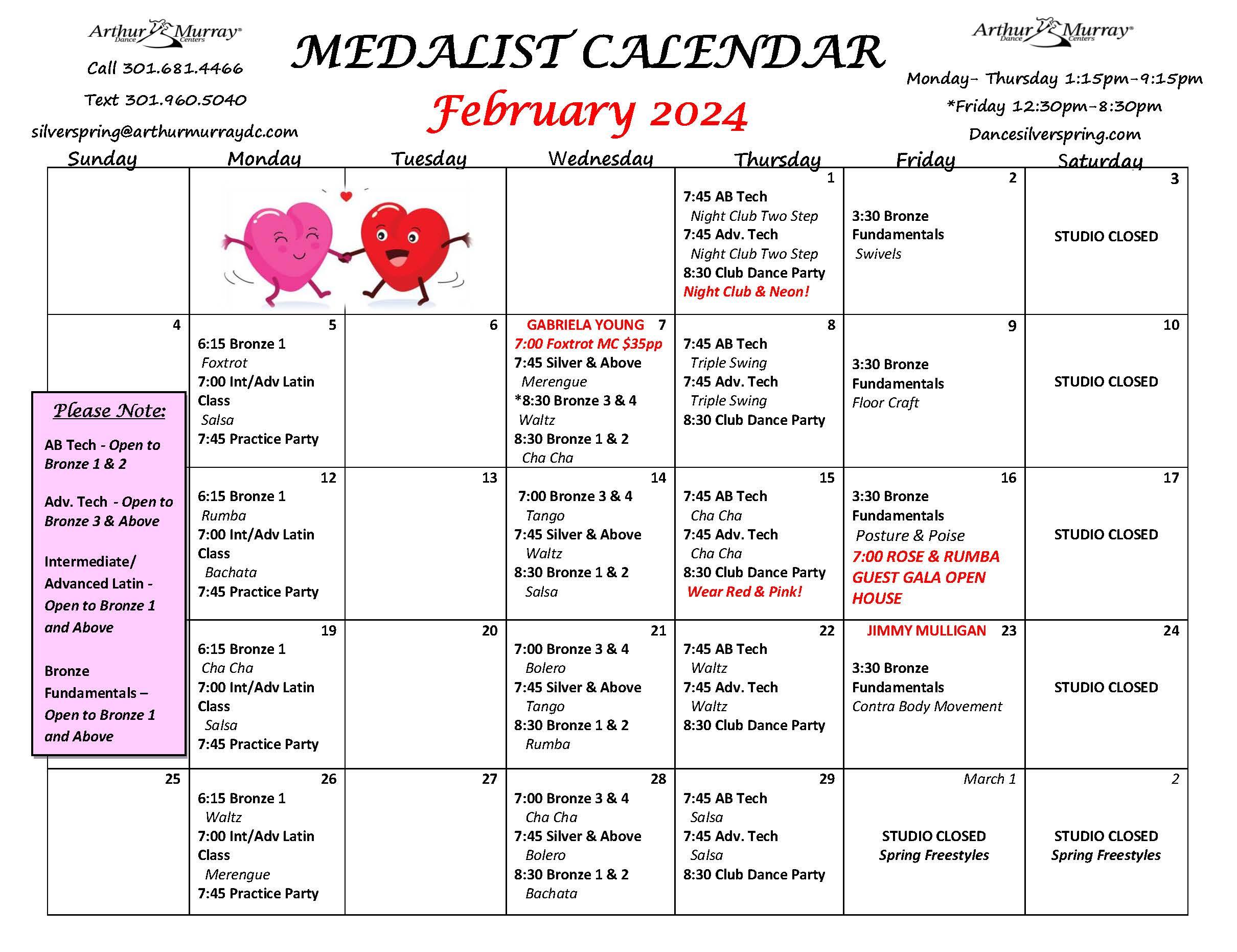 Calendar | Dance Lessons For Adults | Arthur Murray Dance Studio in ...